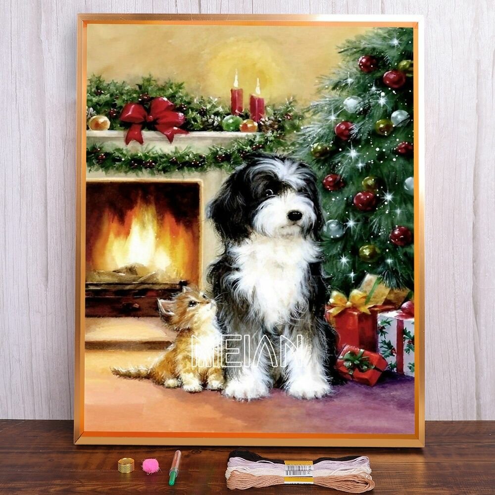 Эксклюзивный набор MEIAN для рождественской вышивки 30x40CM 14CT 40 цветов