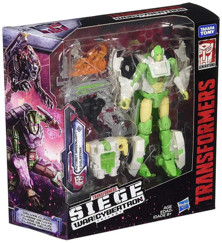 Трансформеры игрушки Hasbro Transformers Siege War For Cybertron Trilogy WFC-S15 Autobot Greenlight & Dazlestrike 130mm+40mm
