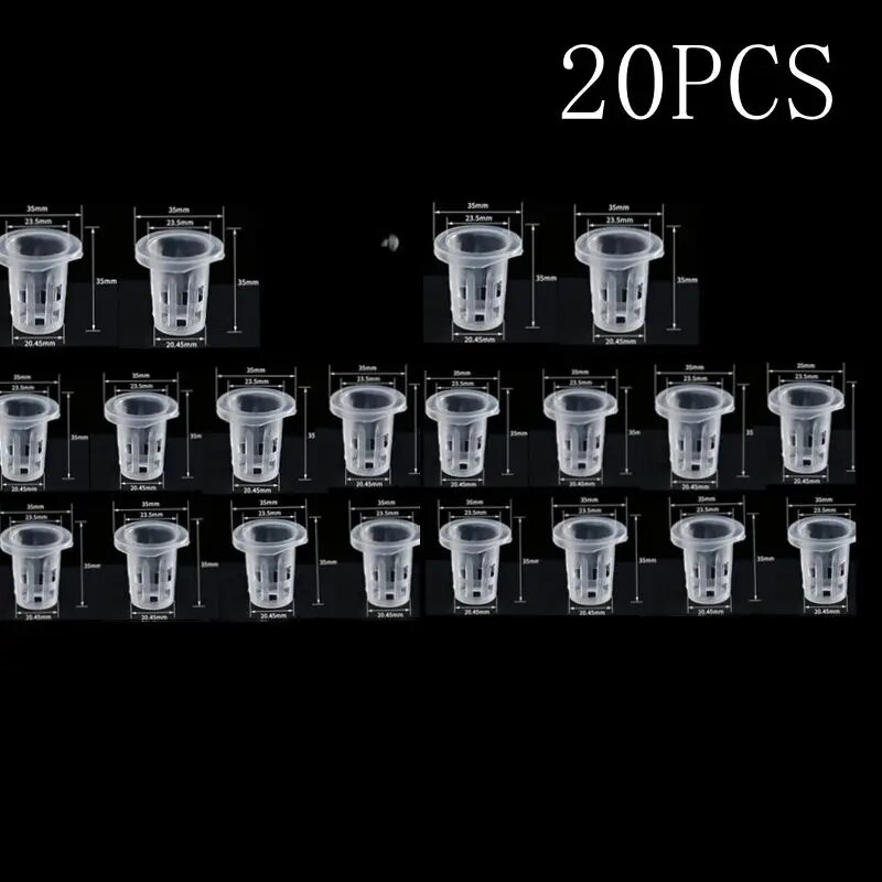 Гидропонные сетчатые корзины для рассады White-25 20PCS