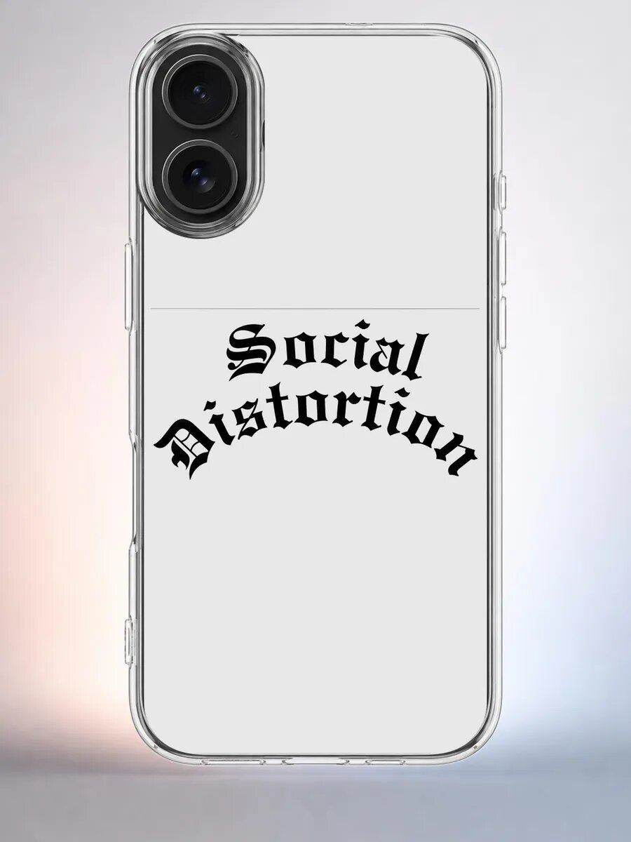 Чехол iPhone 16 social distortion силиконовый прозрачный