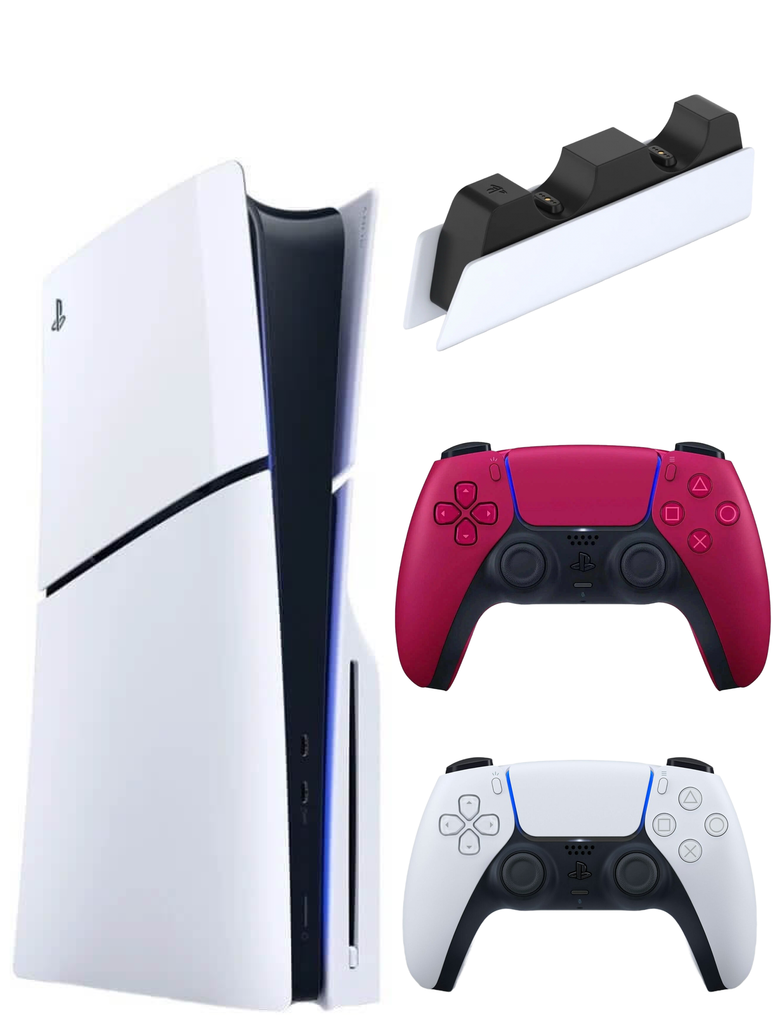 Игровая приставка Sony PS 5 Slim Disc,1ТБ(с дисководом) +2-ой геймпад (Cosmic Red)+Зарядная станция