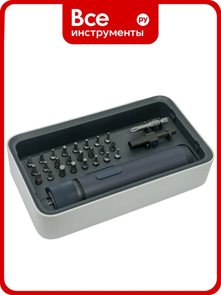 Аккумуляторная отвёртка HOTO с набором из 25 бит 3.6v cordless screwdriver, чёрный HTE0028IE