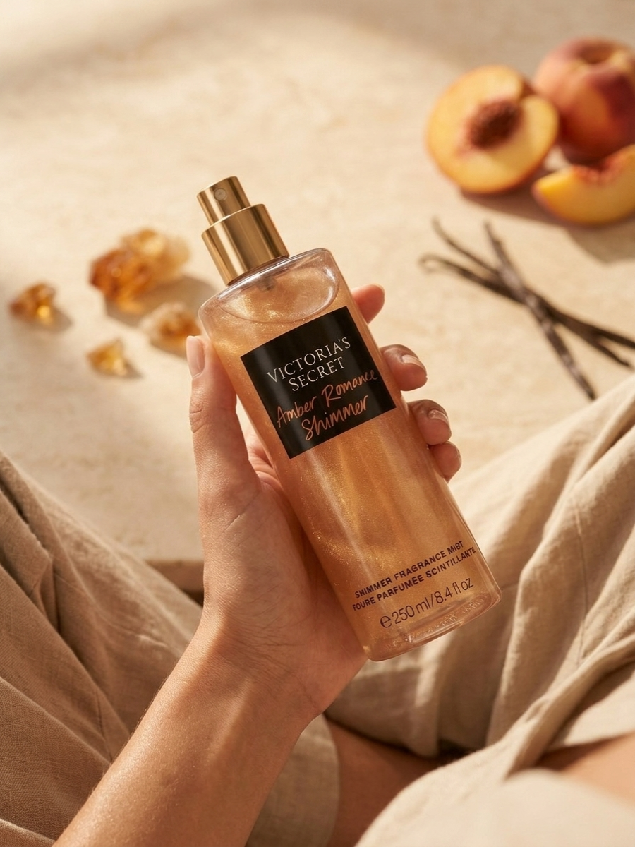 Спрей для тела Амбер романтик шиммер с блестками мист Amber Romance Shimmer 250 мл парфюмированный лосьон