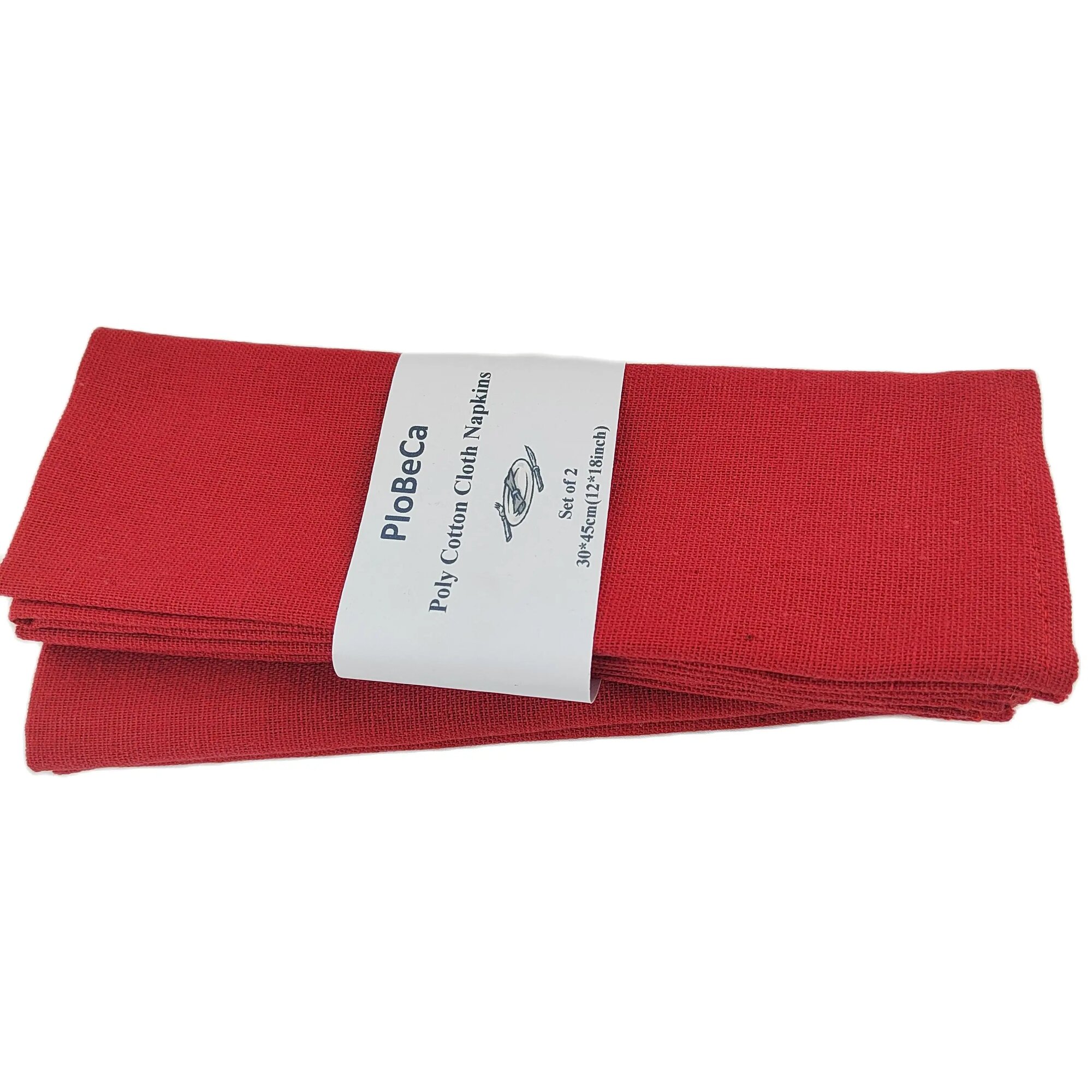 Хлопковые салфетки 30х45 см, набор из 12 штук Красный, Red