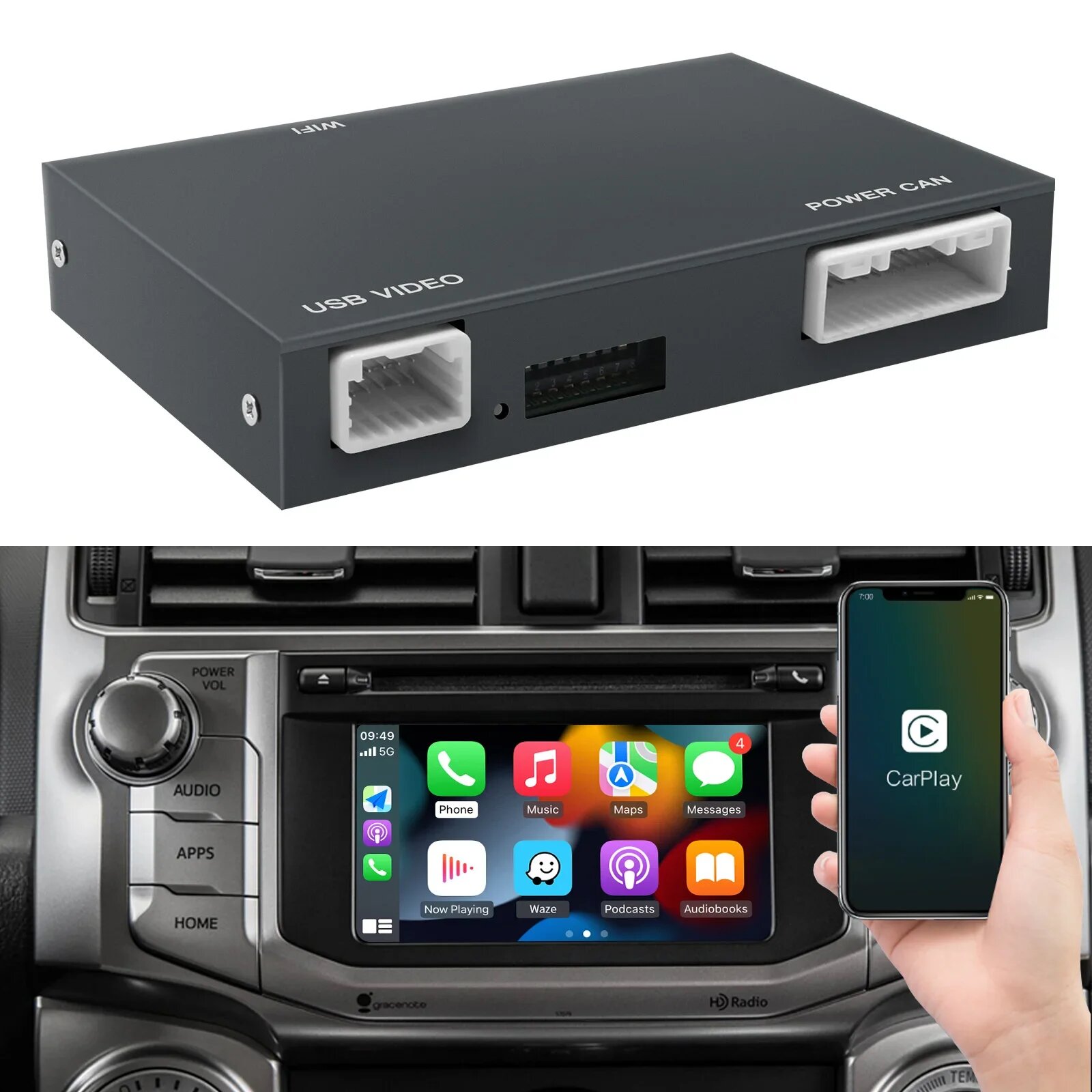Беспроводной CarPlay И Android Auto Для Toyota RAV4, Corolla, Tacoma, Camry, CHR, Tundra, Highlander