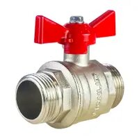 Кран шаровой прямой PN40 1" НР латунь ручка бабочка ГОСТ Р 59553-2021