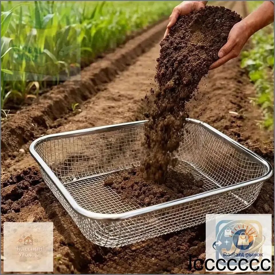 Сито садовое 29.5 см x 21.5 см x 6 см 1 шт нержавеющая сталь