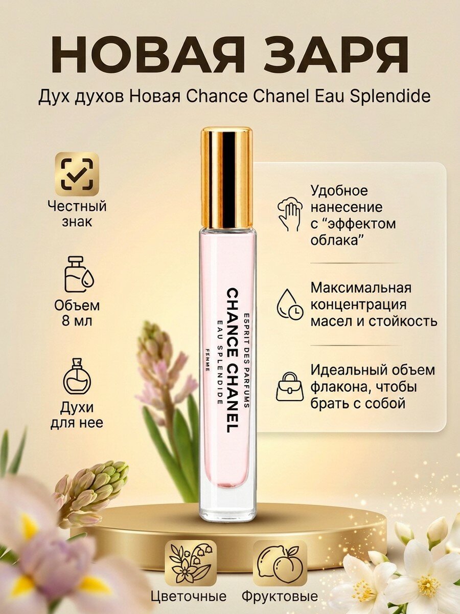 Новая Заря Дух духов Chance Chanel Eau Splendide Духи Женские 8мл цветочные, фруктовые