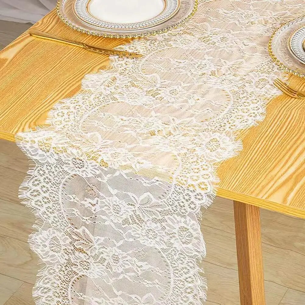 Кружевная скатерть 3 м, белая, японский стиль Белый, white