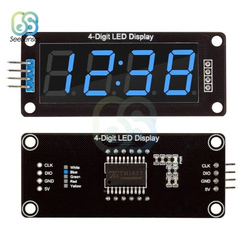 Цифровые настольные часы TM1637 0.56" Blue display
