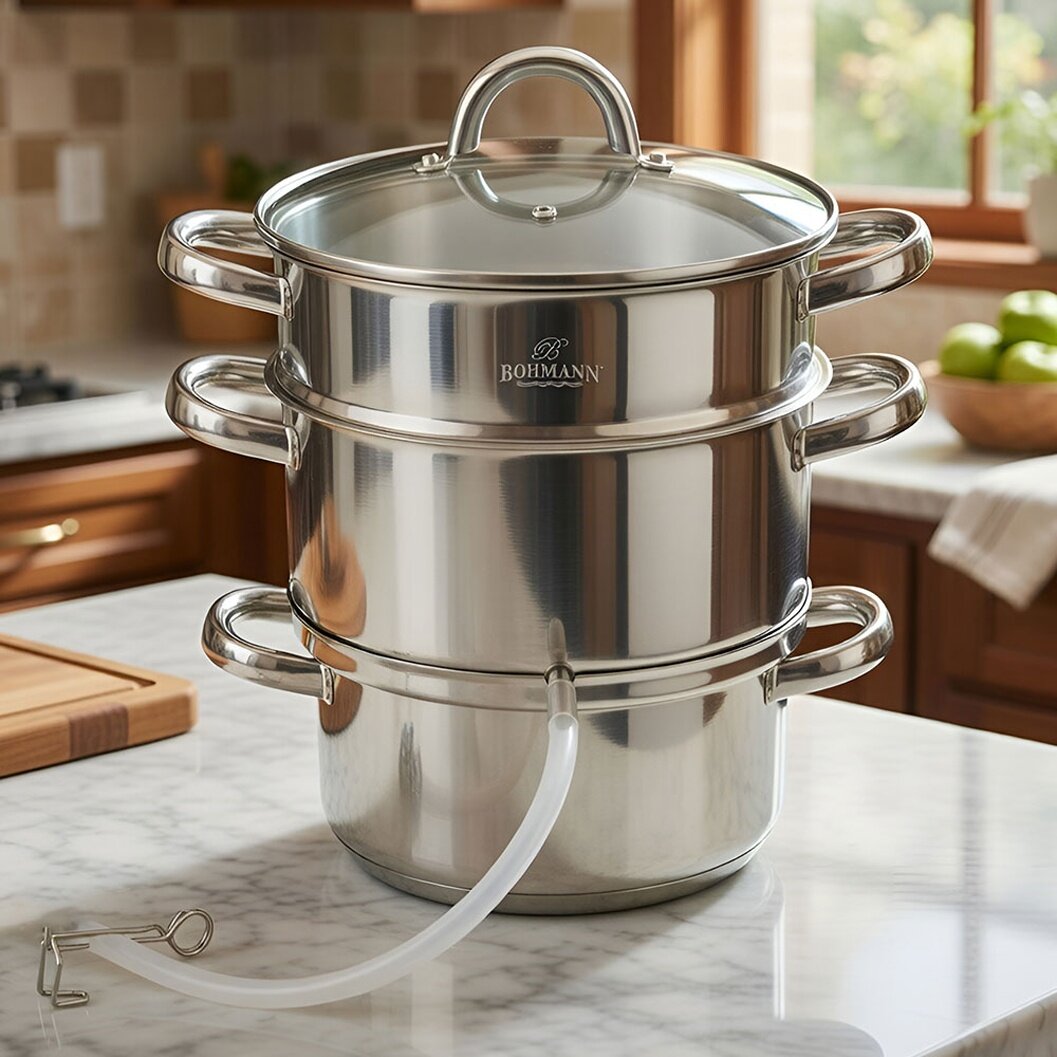 Соковарка "Bohmann" 5л, 22см, нержавеющая сталь, для индукции, 4 функции