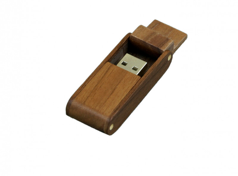 Раскладная деревянная прямоугольная флешка (16 Гб / GB USB 2.0 Красный/Red Wood3 Раскладная флешка под логотип компании оптом)