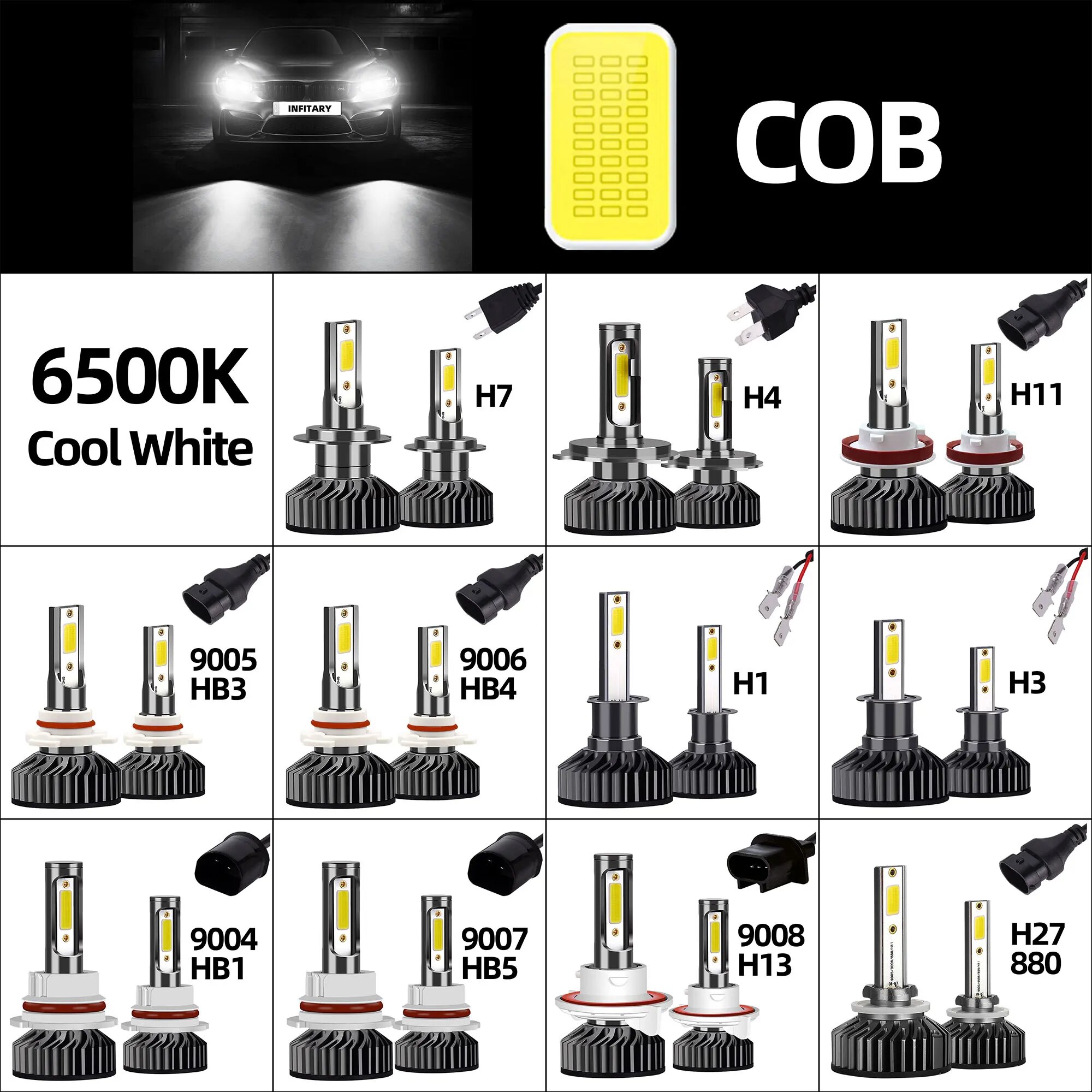 Светодиодная лампа H1 CSP3570 30000LM, Super Bright