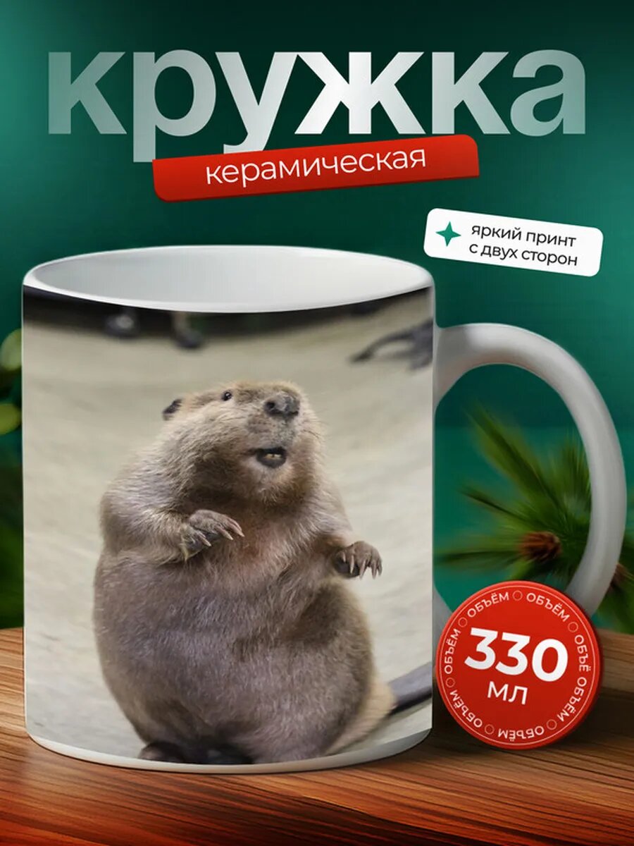 Кружка Бобр животное 13,