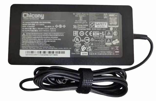 Новый адаптер переменного 20V 6A120w 4,5 мм х 3,0 мм A17-120P2A Совместимый Msi GF63 Thin 10th Gen Intel 10UC 10UD 10SC GF63 Thin 11th Gen Intel 11UD 11UC 11UCX 11SC серии