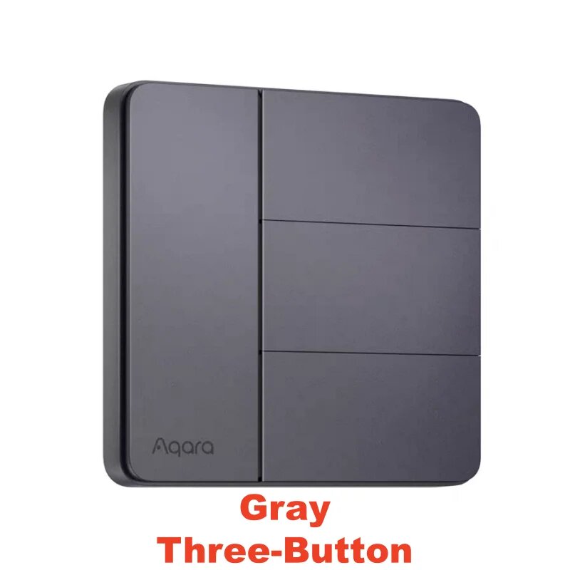 Умный выключатель на стене Aqara Smart Wall Switch Z1 Zigbee 3.0 с нулевым проводом или без нулевого провода Управление голосом Умная система для дома Совместим с Mi Home HomeKit — Серый — 3 клавиши