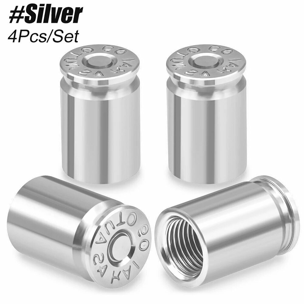 Колпачки для ниппелей шин Silver, 4 шт./комплект