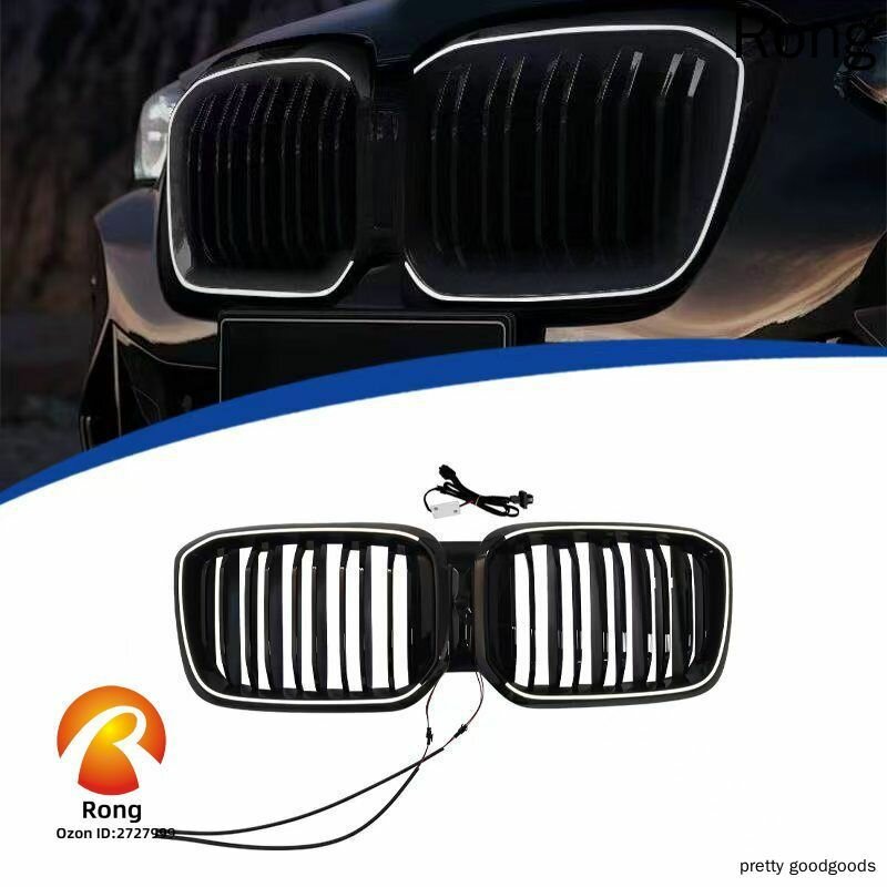 Светодиодная решетка радиатора BMW X3 G01 с LED-подсветкой двойного контура, ABS-пластик, для 2022-2024, установка
