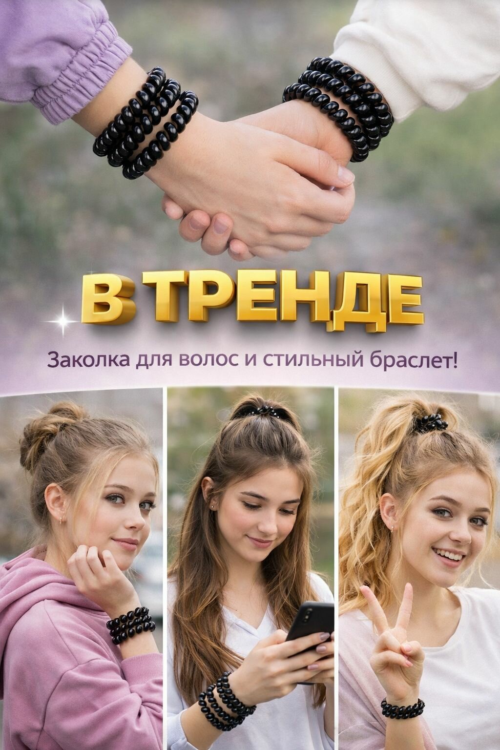 Резинки пружинки для волос и на руку