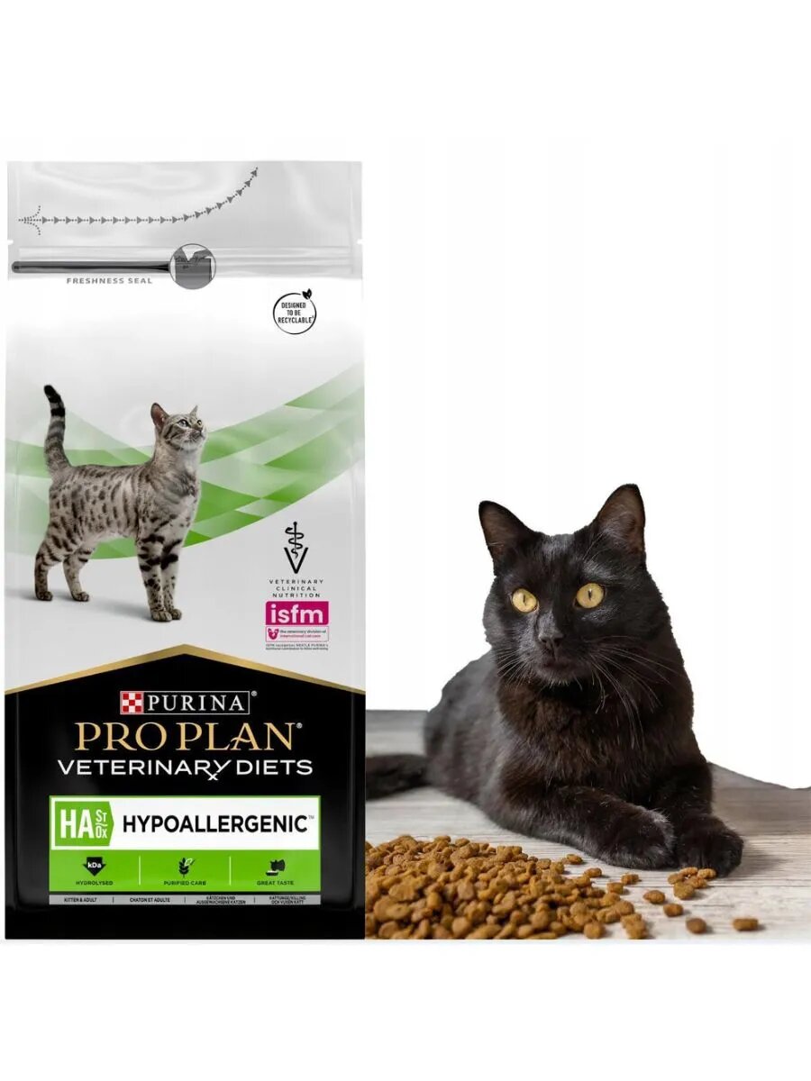 Purina Pro Plan Hypoallergenic Veterinary Diets Сухой корм для кошек при пищевой непереносимости, HA ST/OX, 1,3 кг