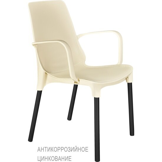 Стул Sheffilton SHT ST76/S424 бежевый ral1013/черный муар (цинк)