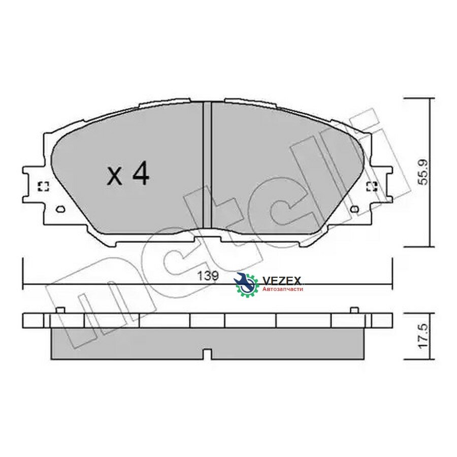 METELLI 2207470 колодки дисковые передние!\ Toyota RAV4 2.4 06>