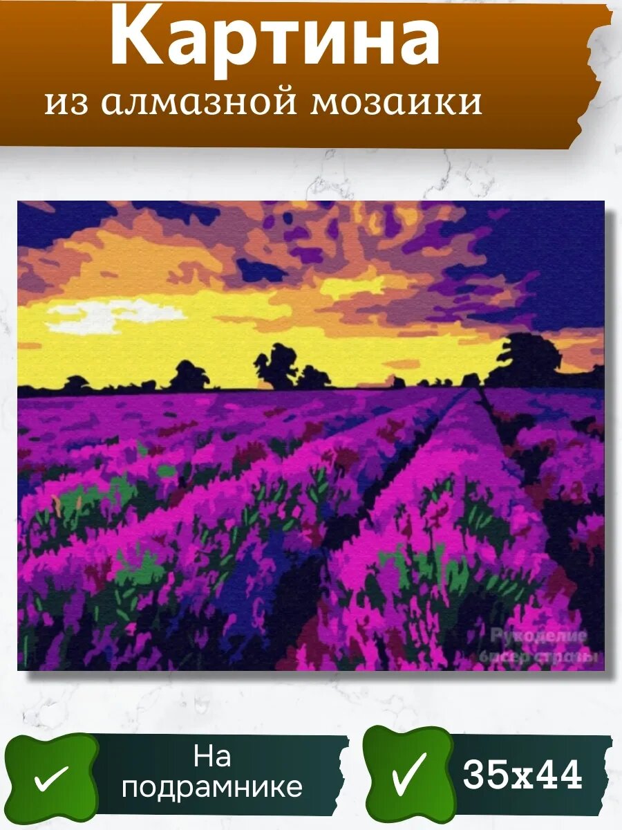 Алмазная мозаика на подрамнике 35х44