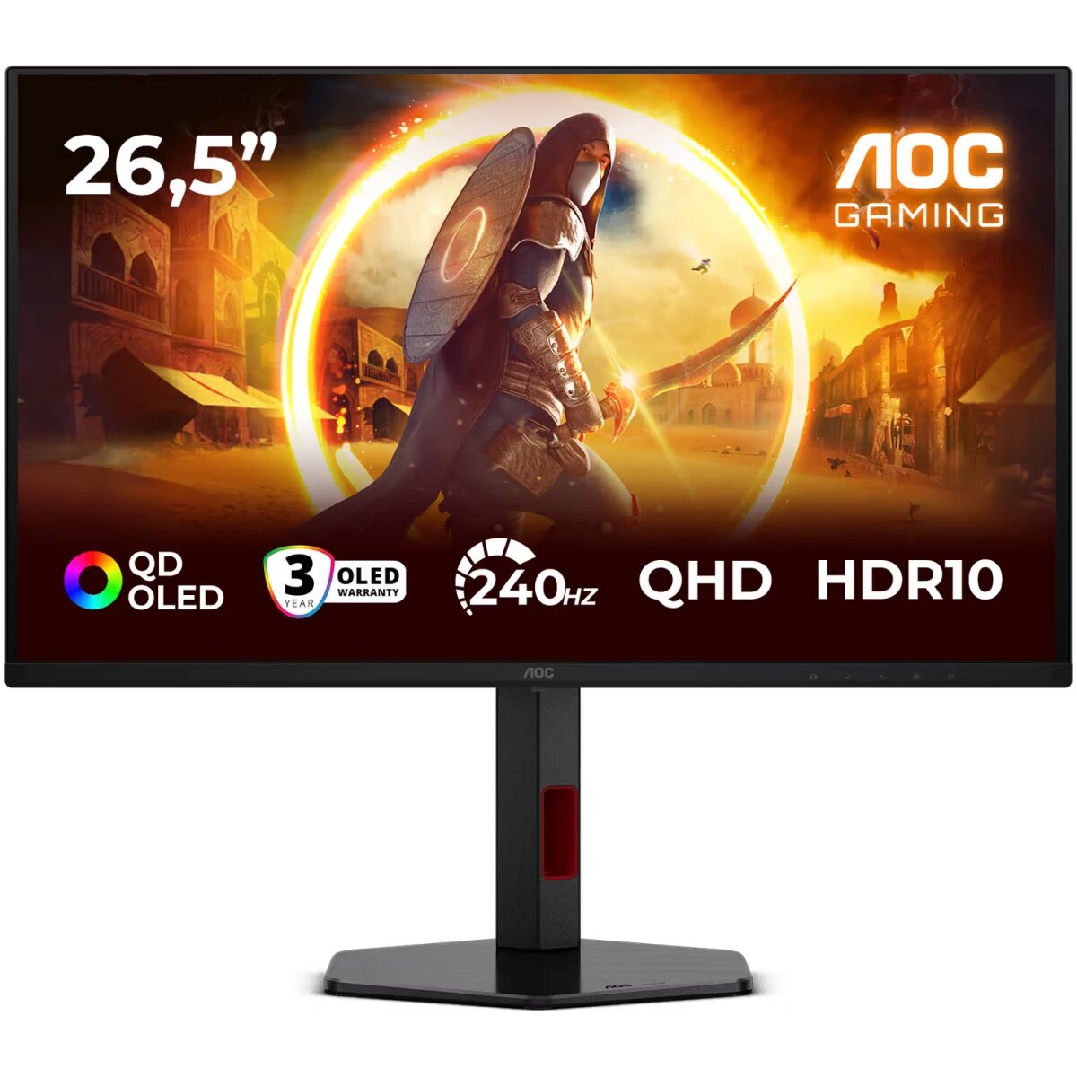 Монитор AOC 26,5" Q27G4ZDR, 16:9, QD-OLED, QHD, 0,03ms, 400cd, 240Hz, HDMI, DP, USB, HAS