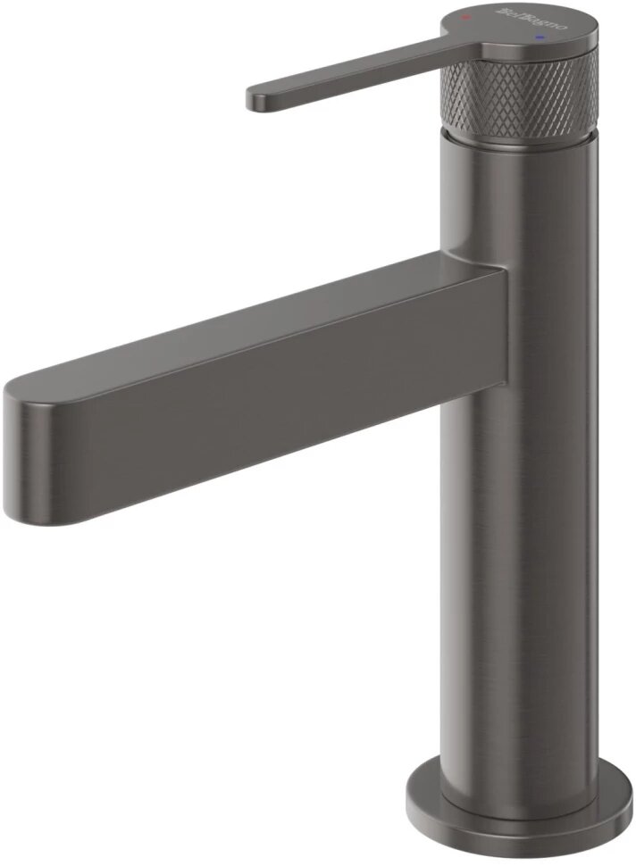 Смеситель для раковины BelBagno Delta 2.0 DEL2.0-LVM-GM-W0 без донного клапана, оружейная сталь матовый