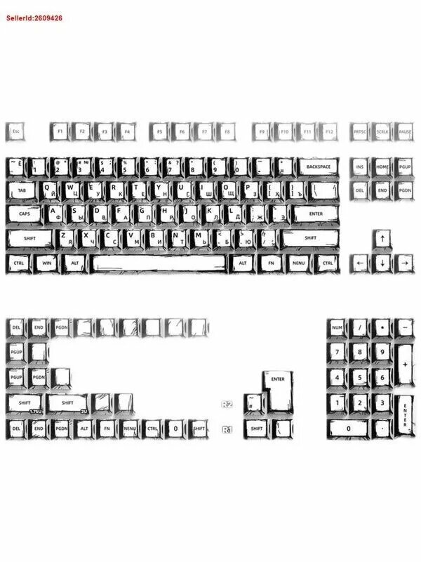 Кейкапы для механической клавиатуры, кейкапы cherry, кейкапы pbt, кириллица, кейкапы аниме