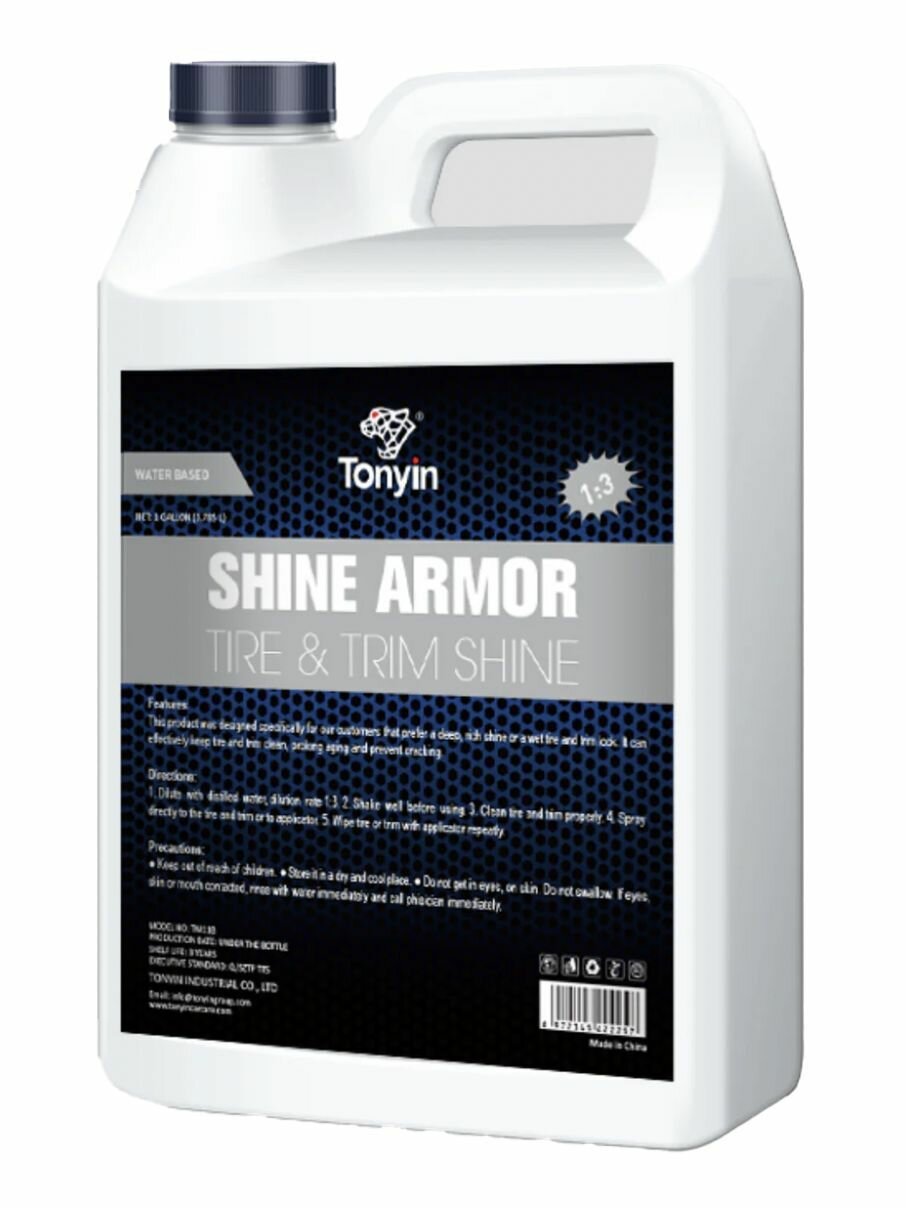 TM11 Средство для чернения шин и молдингов TYRE & TRIM SHINE SOLVENT TYPE TONYIN, 4 л.