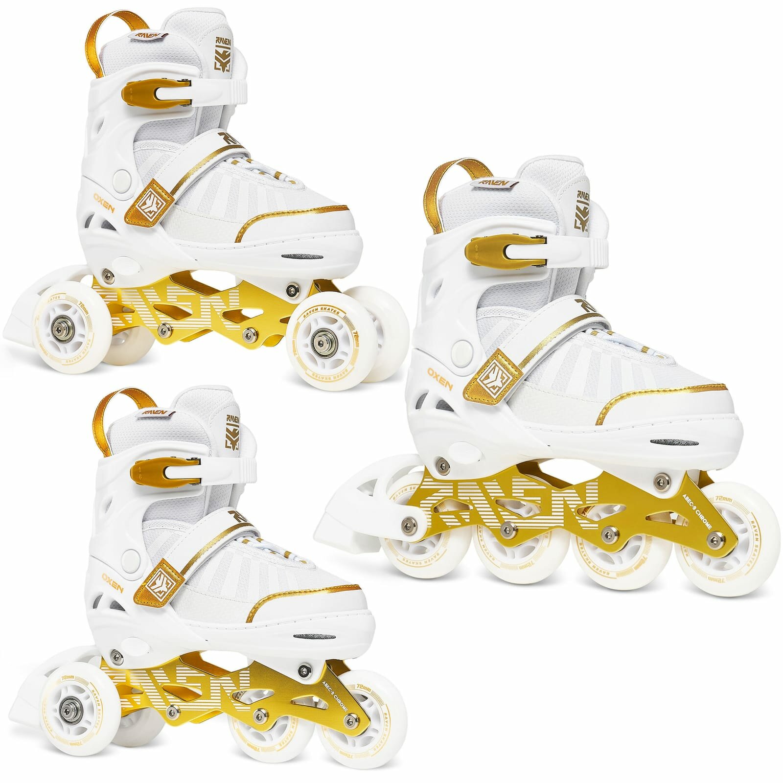 DECATHLON ролики Decathlon Raven Oxen, белый, золотой, 38/42