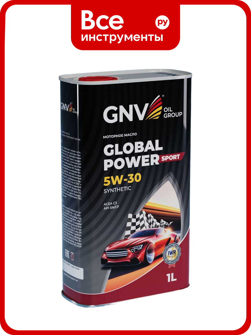 Синтетическое моторное масло GNV Global Power Sport 5W-30 Synthetic C3, 1л GPS1M10564010130530001, полностью