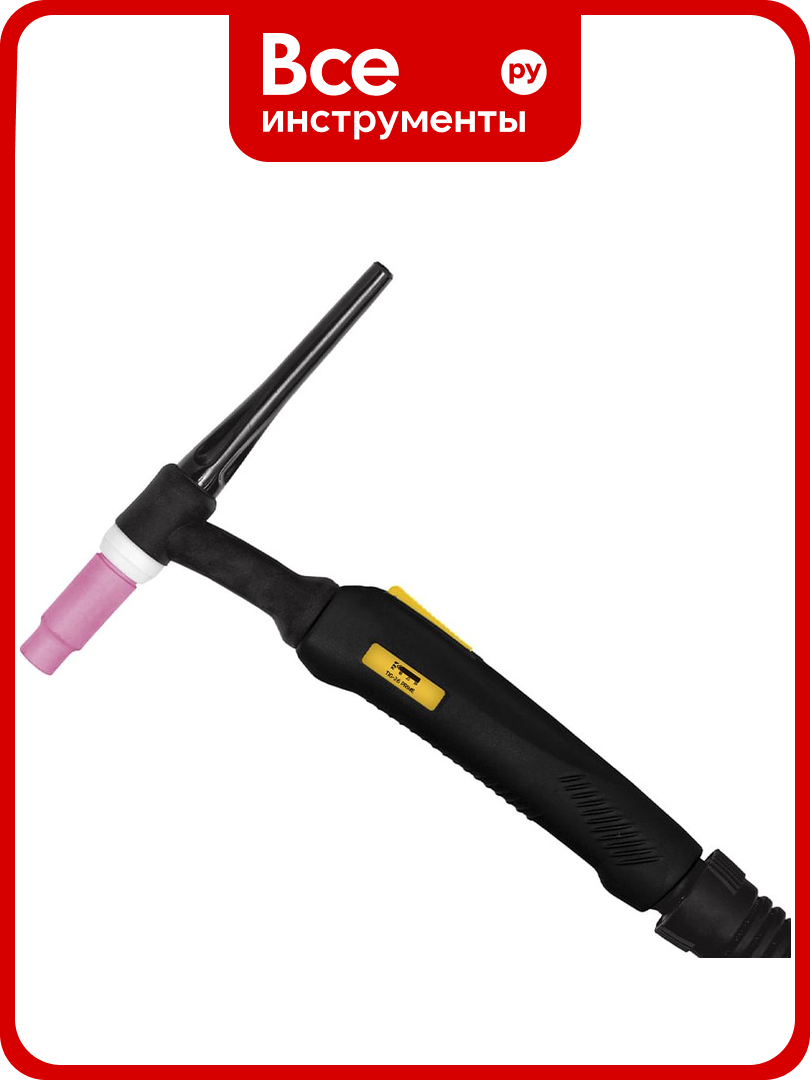 Горелка аргоновая TIG-26 PRIME 1 кнопка, СКР35-50, б/р, 2-pin, 4 м кедр