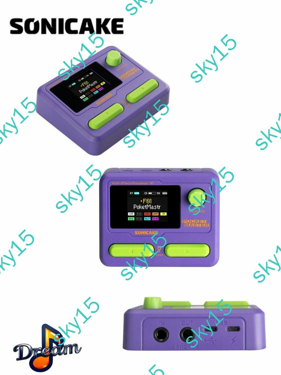 Sonicake Pocket Master Портативная мультигитарная педаль эффектов, более 100 встроенных эффектов