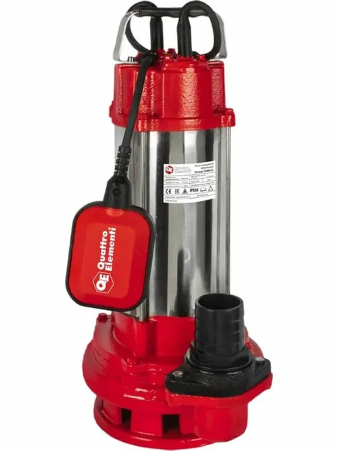 Насос фекальный Quattro Elementi Sewage 2500F, чугун, мощность 2500 Вт