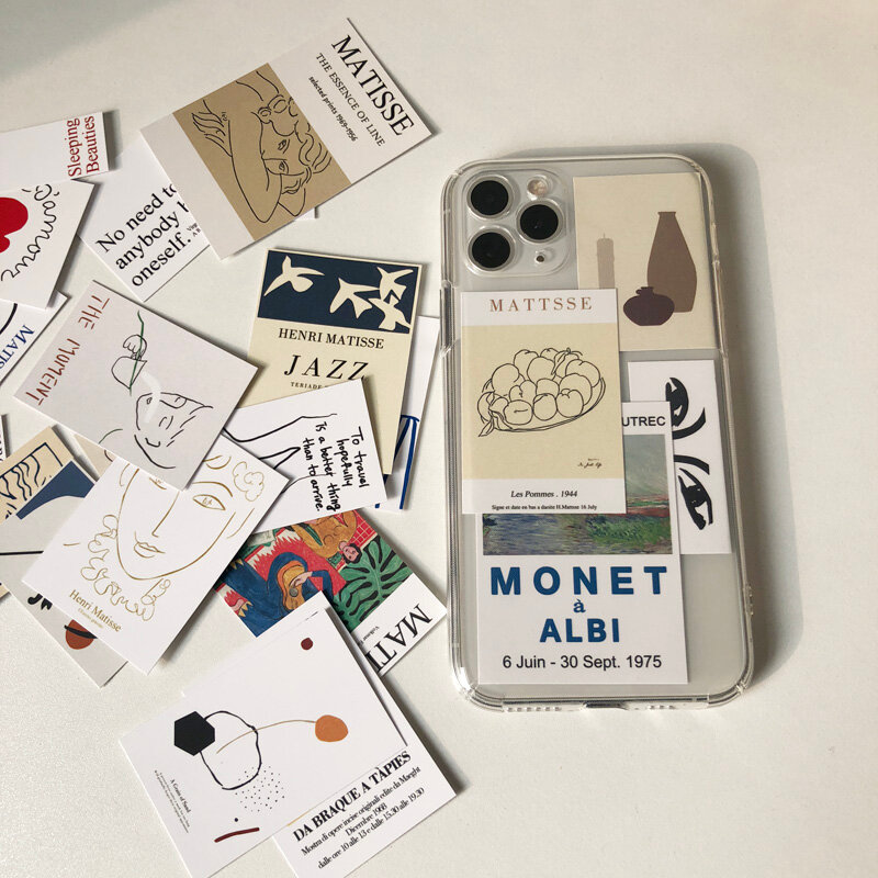 20 карточек в стиле Матисс для мобильного декора, совместимых с моделями iPhone 11 Pro Max, без чехла