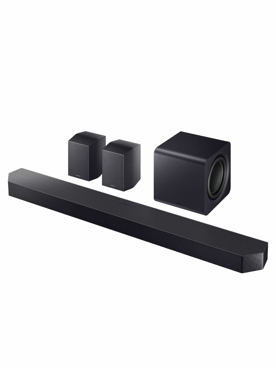 Саундбар Samsung HW-Q990H PY (2026), 756 Вт, 11.1.4, с беспроводным сабвуфером и комплектом тыловых колонок, черный