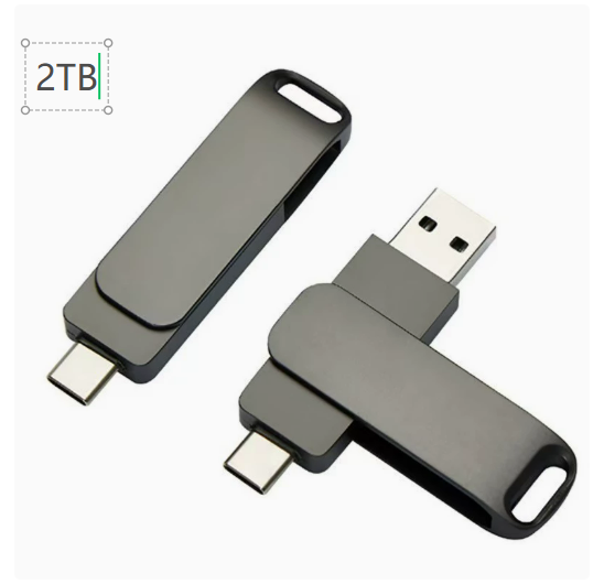 Расширяемая память до 2 ТБ, USB 3.1 + Type-C [цвет «оружейная сталь»], флэш-накопитель Type-C для мобильных телефонов с поддержкой USB 3.0 и большой емкостью.