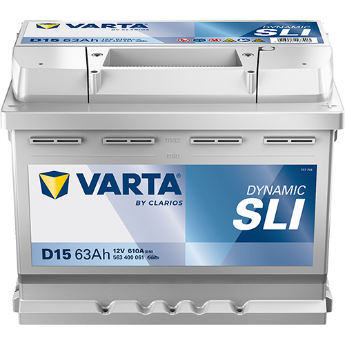 Аккумулятор автомобильный Varta Dynamic SLI D15 6СТ-63 Ач обр. 242x175x190