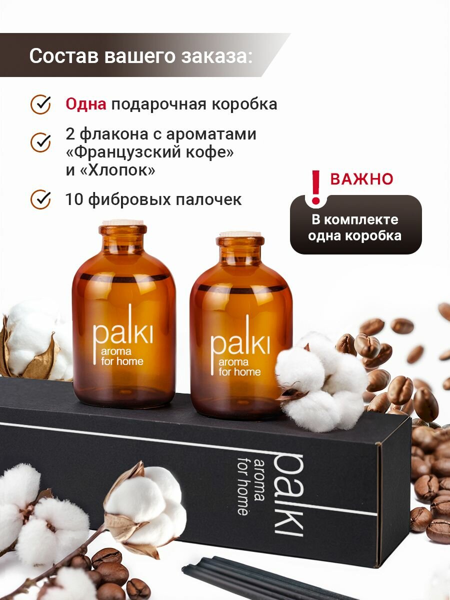Ароматический диффузор для дома, ароматизатор для дома набор 2 шт 50 мл Кофе и Хлопок — фото 1