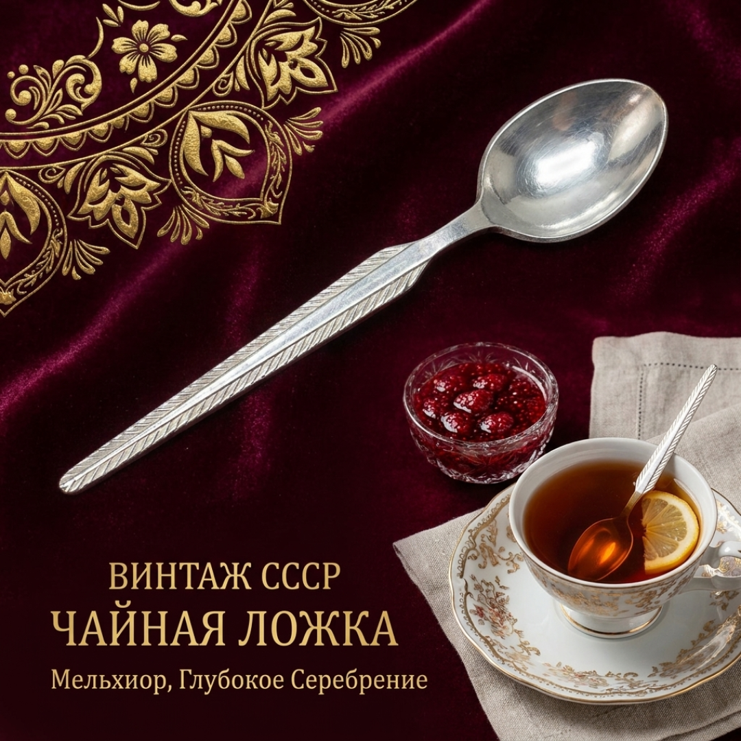 Винтажная чайная ложка, мельхиор. СССР