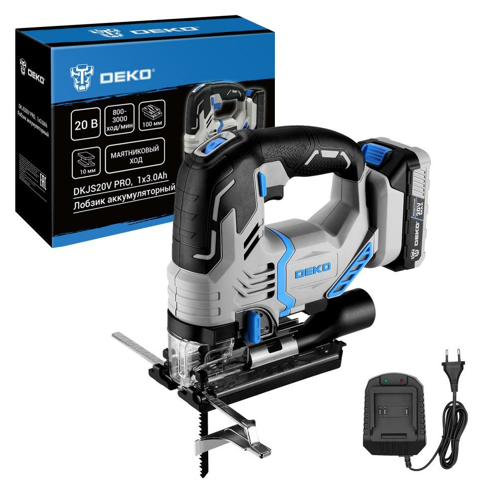 Лобзик аккумуляторный DEKO DKJS20V PRO 20В 1x3Ач 085-1328