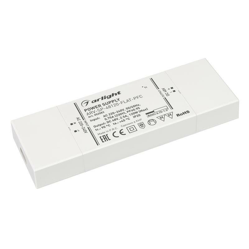 Блок питания ARV-SP-48120-FLAT-PFC 48В 2.5А 120Вт IP20 пластик Arlight 052083