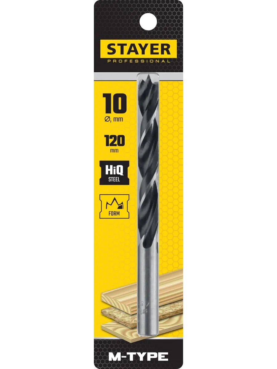 STAYER M-type, 10.0 x 120/75 мм, М-образная заточка, сп