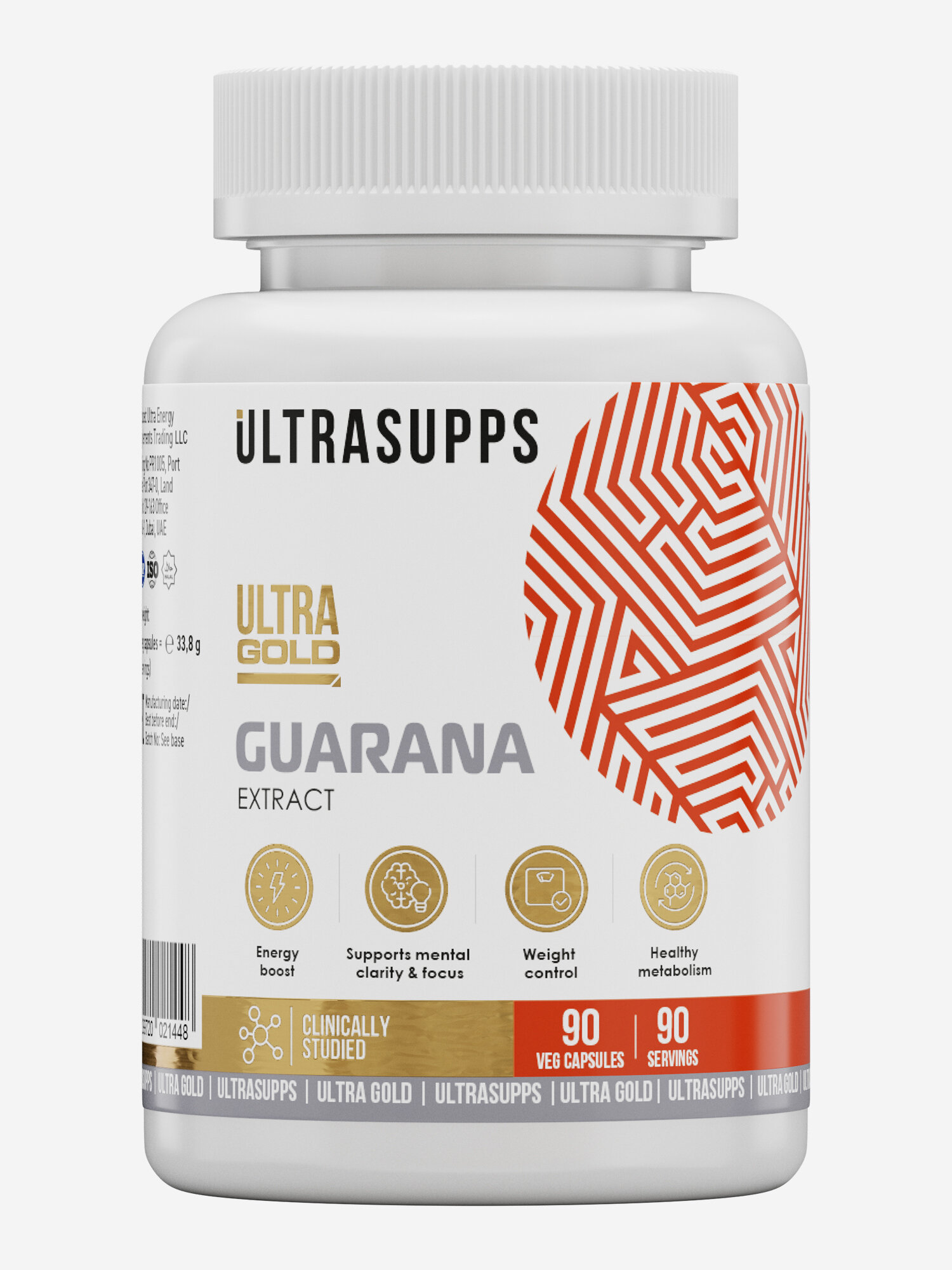 UltraSupps Ultra Gold Guarana Extract - 90 вег. капсул, Гуарана