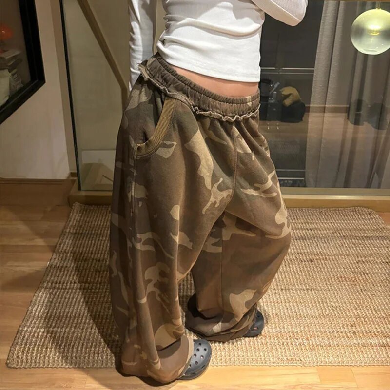 Брюки женские камуфляжные Harajuku, полиэстер