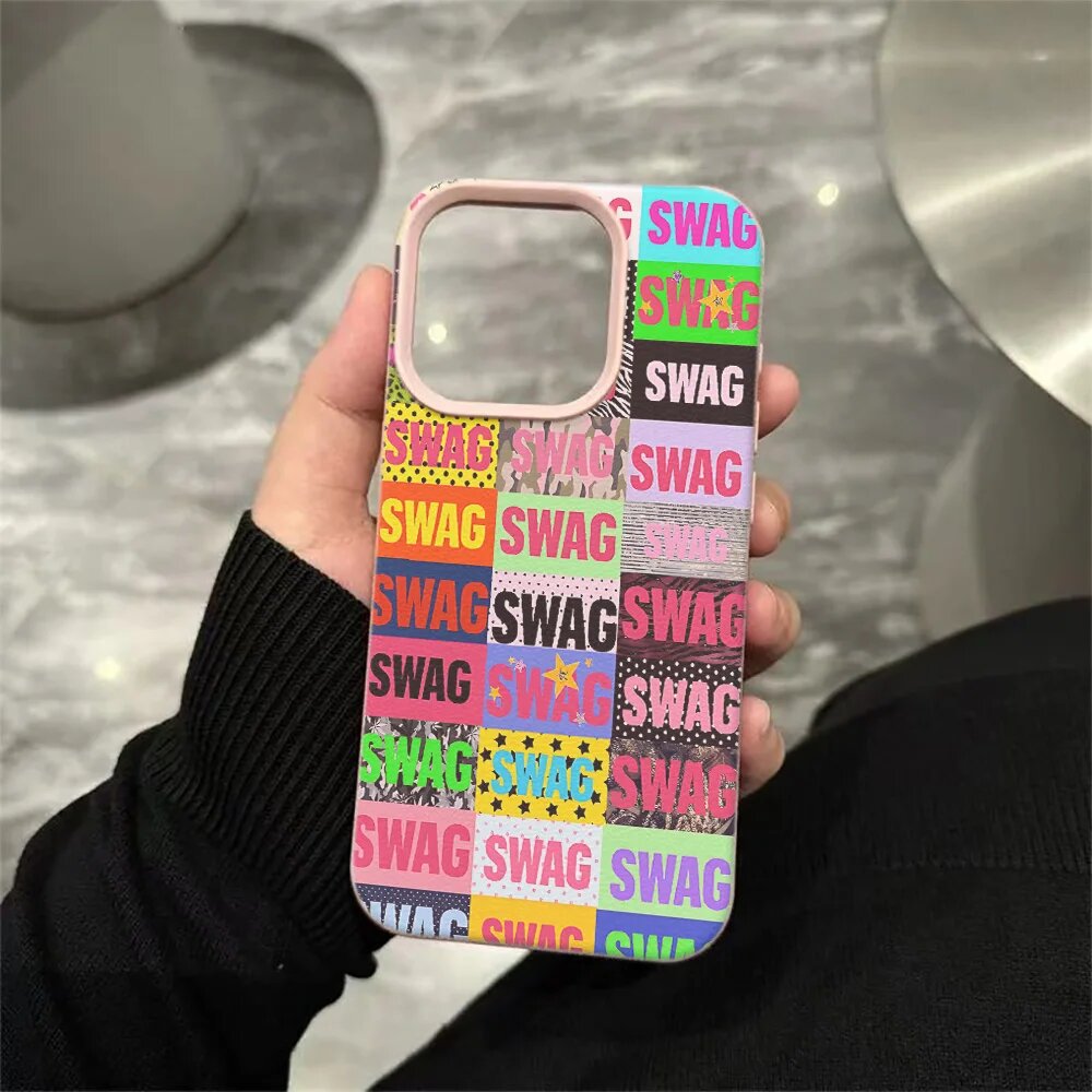 Мягкий чехол Swag Personality Label для iPhone 16 Pro, iPhone Розовый, Pink, For iphone 17 ProMax