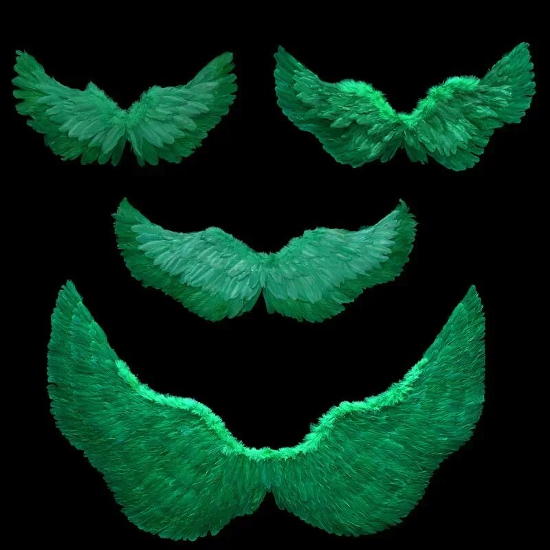 Ангельские крылья для косплея Изумрудный, S, green