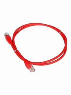 Кабель (патчкорд) TWT UTP кат.5e, с заливными колпачками, 1.0 м, красный (TWT-45-45-1.0-RD)